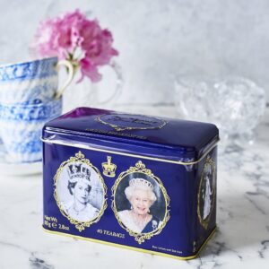 Queen Elizabeth II Tea Tin with 40 English Breakfast Teabags