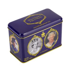 Queen Elizabeth II Tea Tin with 40 English Breakfast Teabags