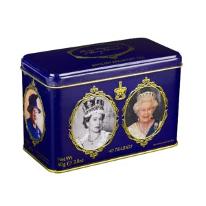 Queen Elizabeth II Tea Tin with 40 English Breakfast Teabags