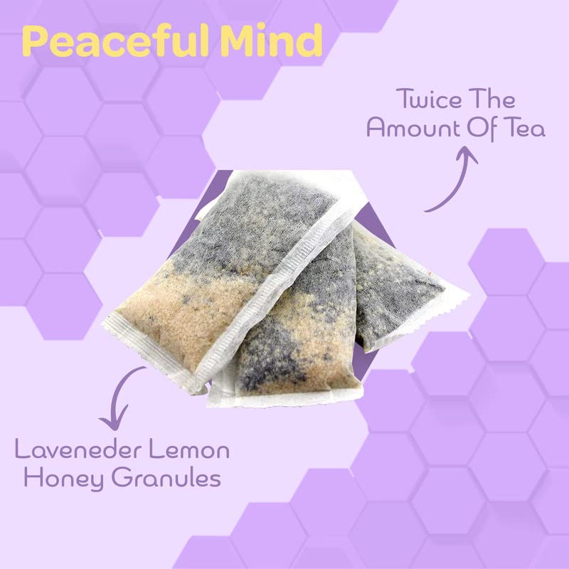 True Honey Lavender Lemonade Tea Bags - Tranquil Tea for Sleep, Stress Relief and Calm - All Natural Organic Chamomile Herbal Caffeine-Free Blended with Honey Crystals - 24 Count