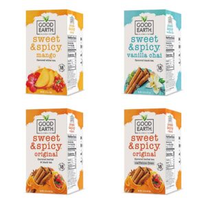 good earth tea, 4 flavor variety pack, 18 tea bags (pack of 4)(packaging may vary)