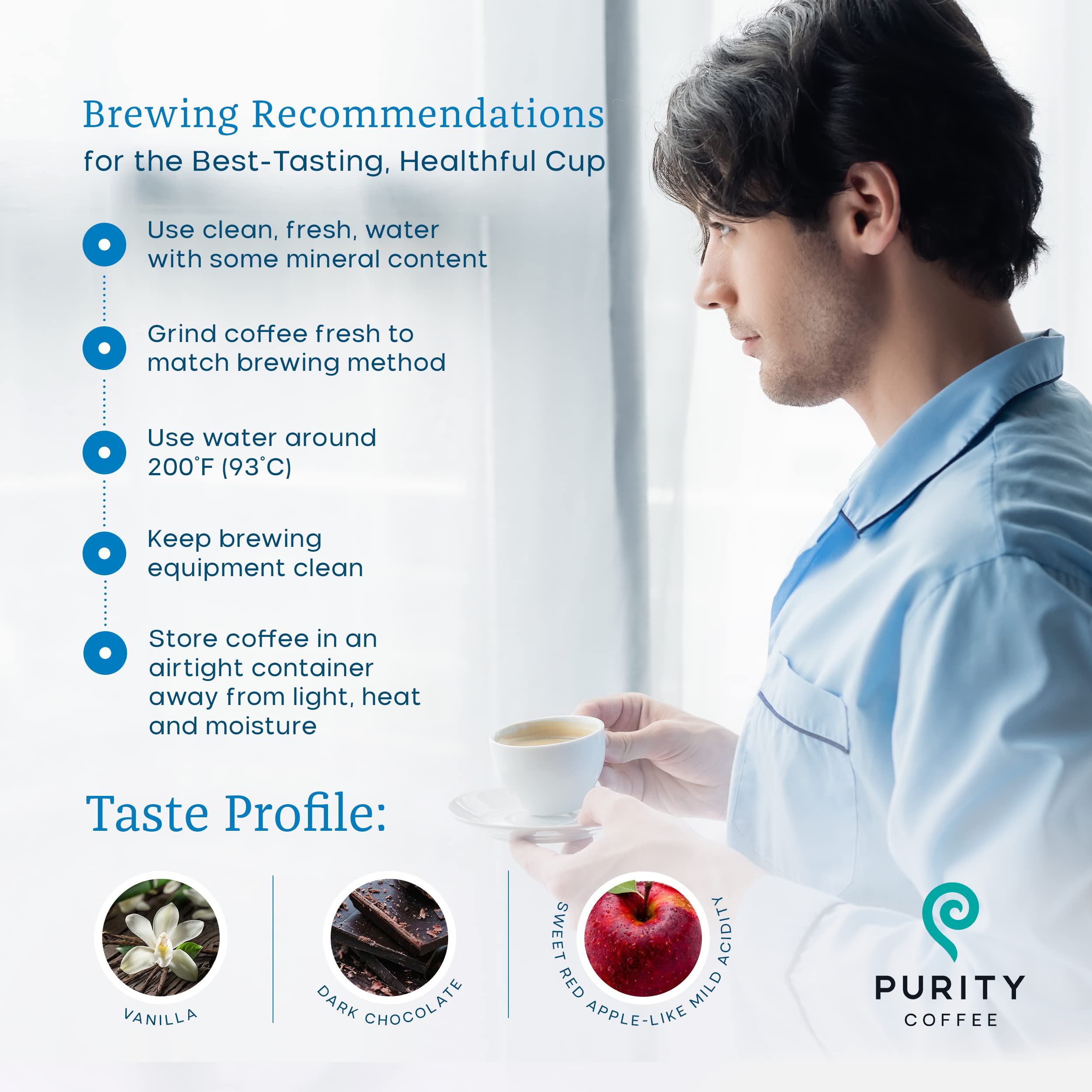 Purity Coffee CALM Decaf Medium Roast Whole Beans - USDA Certified Organic Specialty Grade Arabica Swiss Water Processed Decaffeinated - Third Party Tested for Mold, Mycotoxins, Pesticides - 12 oz Bag