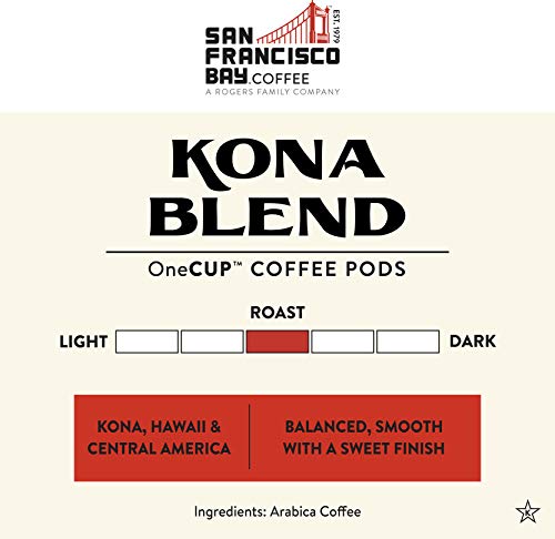 San Francisco Bay Compostable Coffee Pods - Kona Blend (36 Ct) K Cup Compatible including Keurig 2.0, Medium Roast