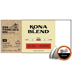 San Francisco Bay Compostable Coffee Pods - Kona Blend (36 Ct) K Cup Compatible including Keurig 2.0, Medium Roast