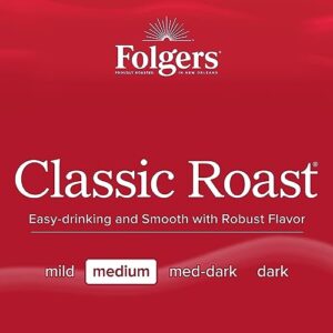 Folgers Classic Roast Medium Roast Ground Coffee, 25.9 Ounces (Pack of 6)