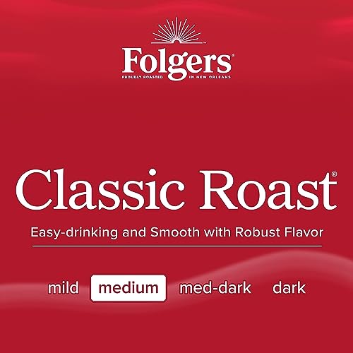 Folgers Classic Roast Medium Roast Ground Coffee, 25.9 Ounces (Pack of 6)