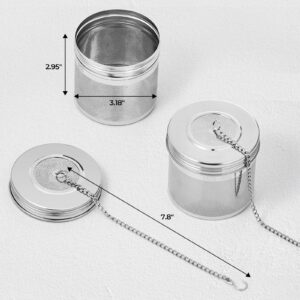 Reinmoson 2 Pack Large Tea Ball Infuser for Loose Leaf Tea & Spice Ball for Cooking Soup, 304 Stainless Steel, Threaded Lid, Chain Hook, Extra Fine Mesh Tea Strainer Ball for Herb, Iced Tea