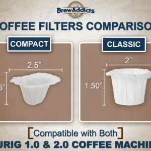 Brew Addicts 300 Paper Coffee Single-Use Filters for Keurig 1.0 & 2.0.