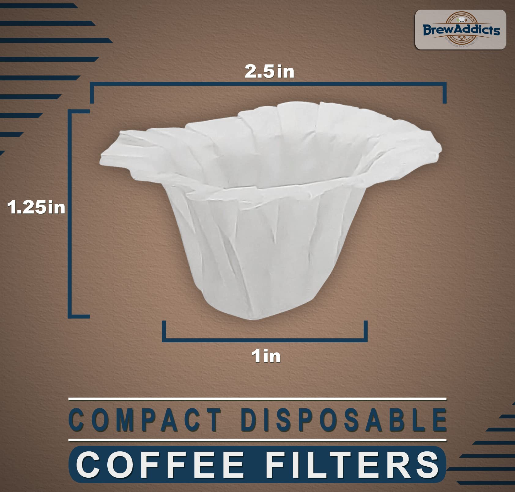 Brew Addicts 300 Paper Coffee Single-Use Filters for Keurig 1.0 & 2.0.