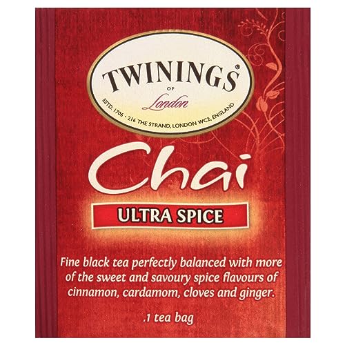 Twinings Ultra Spice Chai Tea Bags - Individually Wrapped, Black Tea with Cinnamon, Ginger, Cardamon & Clove, 20 Count (Pack of 3)