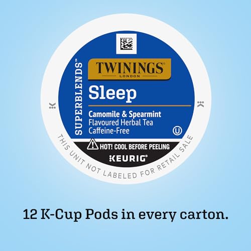 Twinings Nightly Calm Herbal Tea K-Cup Pods for Keurig - Sleep Tea, Bedtime Caffeine-Free Tea Blend, Soothing Chamomile, Relaxing Spearmint, Subtle Lemongrass Flavor, 12 Count (Pack of 2)