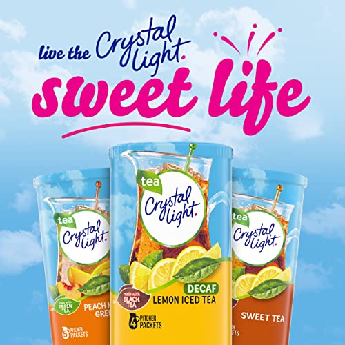 Crystal Light Sugar-Free Decaffeinated Lemon Iced Tea Naturally Flavored Powdered Drink Mix 48 Count Pitcher Packets