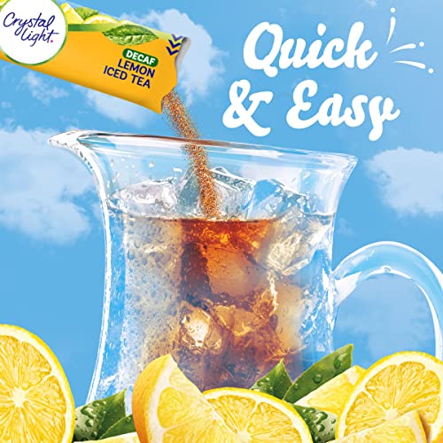 Crystal Light Sugar-Free Decaffeinated Lemon Iced Tea Naturally Flavored Powdered Drink Mix 48 Count Pitcher Packets