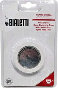 bialetti replacement gasket and filter for 3 cup stovetop espresso coffee makers