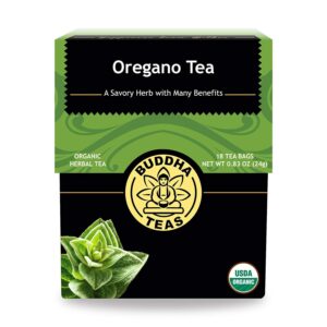 buddha teas organic oregano tea - ou kosher, usda organic, ccof organic, 18 bleach-free tea bags