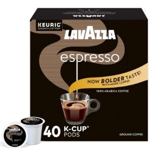 lavazza espresso italiano single serve coffee k-cup® pods for keurig® brewer, 40 count, 100% arabica, medium roast with intense, aromatic flavor