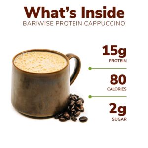 BariWise Protein Hot Drink Cappuccino Mix, Original, Low Sugar, Gluten Free, Keto Friendly & Low Carb (7ct)