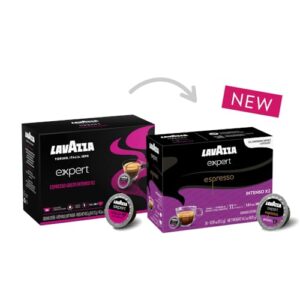 Lavazza Expert Espresso Intenso x2 Coffee Capsules, Intense, Dark Roast, Arabica, Robusta, notes of dried fruit, Intensity 11 out 13, Blended and Roasted in Italy, (36 Capsules)