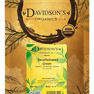 Davidson's Organics, Decaffeinated Green, Loose Leaf Tea, 16-Ounce Bag