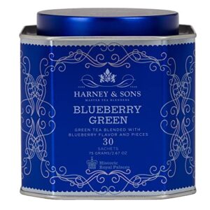 harney & sons blueberry green tea | 30 sachets, historic royal palaces collection