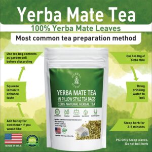 Herbal Hermit Yerba Mate herbal-teas with 50 tea bags Natural Organic Yerba Matte Rich in Chlorophyll, Antioxidants and Vitamins, Made in USA