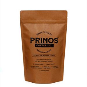 French Press Specialty Coffee, Coarse Ground, Primos Coffee Co (Medium Roast, 12 Oz)