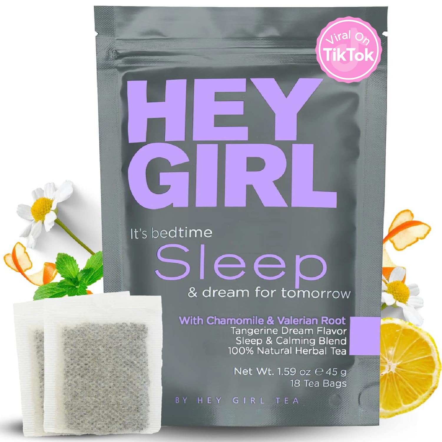 Sleep Tea for Bedtime - Calming Sleepytime Herbal Tea w/Valerian Root, Chamomile, Passion Flower, Lemon Balm - Relaxing Natural Nighty Night Sleeping Tea - Relaxation Self Care Gifts for Women