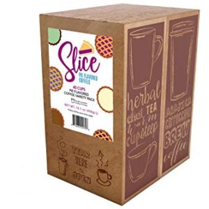 Slice Coffee Flavored Coffee, Variety Pack for Keurig K Cup Brewers, 40 Count, Pie Flavors (Blackberry, Grasshopper, Pecan, Coconut Cream, Razzleberry)