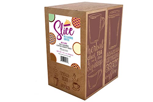 Slice Coffee Flavored Coffee, Variety Pack for Keurig K Cup Brewers, 40 Count, Pie Flavors (Blackberry, Grasshopper, Pecan, Coconut Cream, Razzleberry)