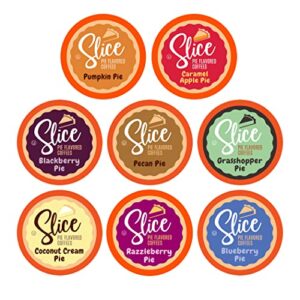 Slice Coffee Flavored Coffee, Variety Pack for Keurig K Cup Brewers, 40 Count, Pie Flavors (Blackberry, Grasshopper, Pecan, Coconut Cream, Razzleberry)