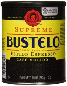 supreme bustelo espresso ground coffee caffeine can 10 oz - 0074471017152