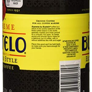 SUPREME BUSTELO ESPRESSO GROUND COFFEE CAFFEINE CAN 10 OZ - 0074471017152