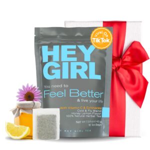 get well soon gifts for women | immunity tea for colds and sore throat with elderberry, echinacea | care package for sick friend to feel better | recovery immune support, herbal throat coat tea bags