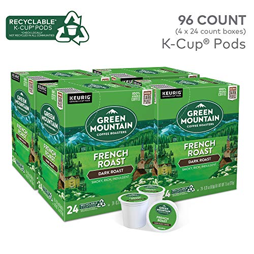 Green Mountain Coffee Roasters French Roast Keurig K-Cup Pods, Dark Roast Coffee, 96 Count (4 Packs of 24)