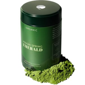 midori spring organic authentic japanese ceremonial matcha powder radiation free, usda organic, kosher, vegan