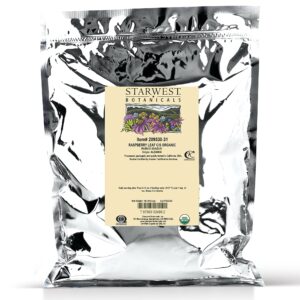 Starwest Botanicals Organic Raspberry Leaf Tea [1 Pound Bag] Loose Cut & Sifted Raspberry Leaves in Bulk