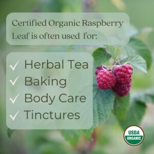 Starwest Botanicals Organic Raspberry Leaf Tea [1 Pound Bag] Loose Cut & Sifted Raspberry Leaves in Bulk