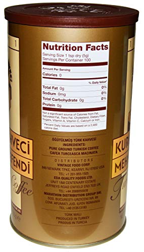 Kurukahveci Mehmet Efendi Turkish Coffee Ground Roasted Turkish Traditional Coffee Kurukahveci Mehmet Efendi Since 1871 (17.6 OZ / 500 Gr Can) (Pack of 2)