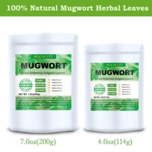 Dried Mugwort Leaves, 4oz(114g), Natural Artemisia Vulgaris Herb Loose Leaves