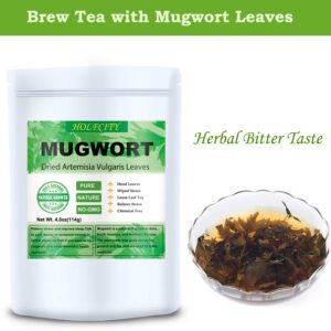 Dried Mugwort Leaves, 4oz(114g), Natural Artemisia Vulgaris Herb Loose Leaves