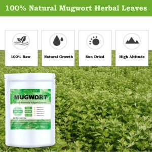 Dried Mugwort Leaves, 4oz(114g), Natural Artemisia Vulgaris Herb Loose Leaves