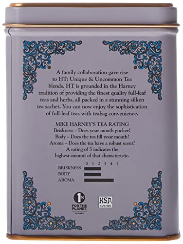 Harney & Sons Caffeinated Tea Tin Sachets, Black Currant, 20 Count