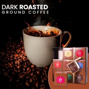 Coffee Gift Set - 9 Assorted Gourmet Ground Flavours Including French Vanilla Mocha, Perfect Gifts For Coffee Lovers