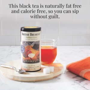 The Republic of Tea British Breakfast Black Tea 2.8 oz Tin, 50 Tea Bags, Gourmet Black Tea | Caffeinated