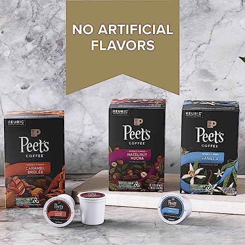 Peet's Coffee, Flavored Coffee K-Cup Pods for Keurig Brewers - Coffee Pods Variety Pack, Vanilla, Hazelnut Mocha, Caramel Brûlée, 60 Count (6 Boxes of 10 K-Cup Pods)