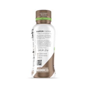 Super Coffee, Ready To Drink Iced Coffee, Coconut Mocha (12 Ounce Bottles, Pack of 12) - Low Net Carbs, No Added Sugar, Keto Friendly, 10g of Protein, Low Calorie, Protein Coffee, Smart Coffee