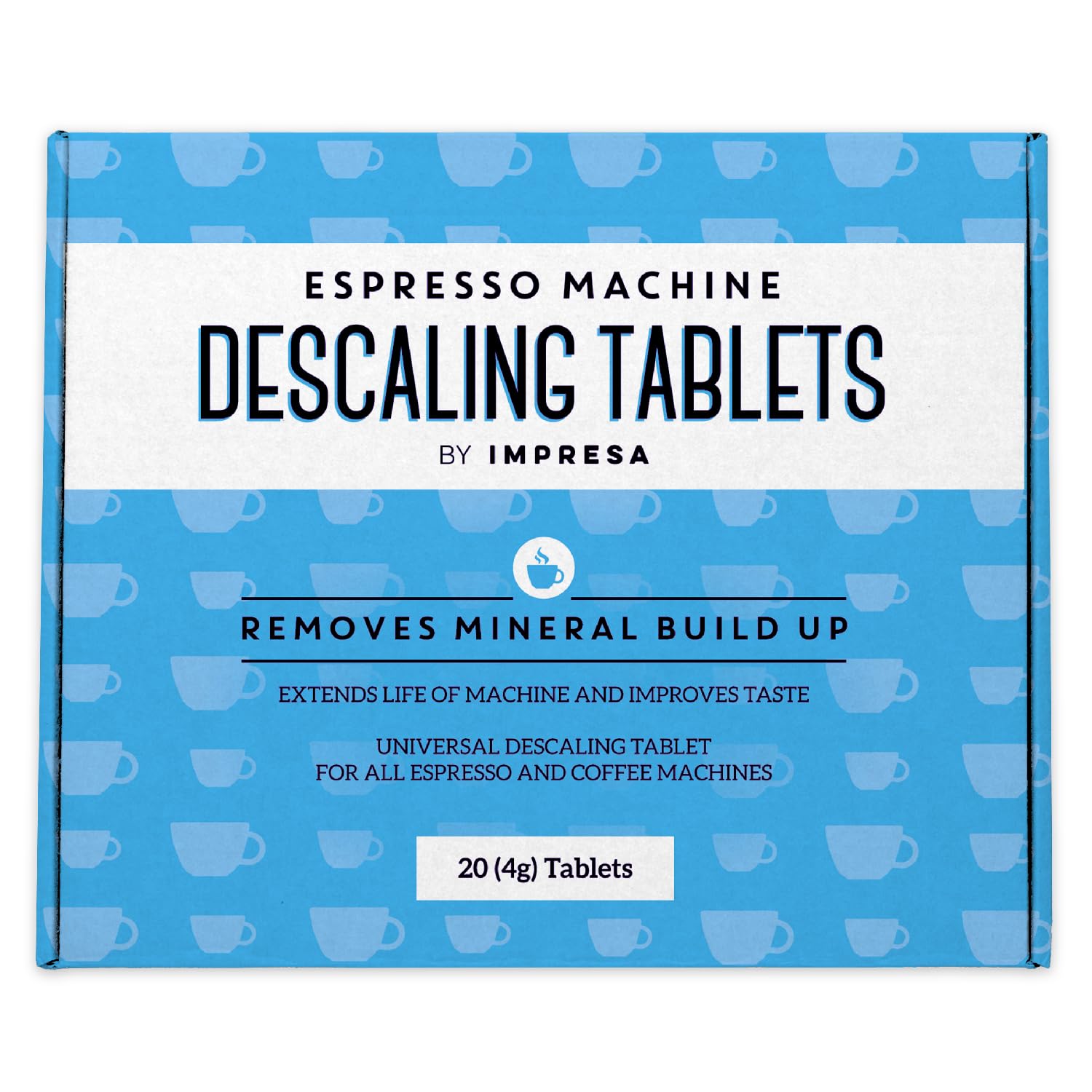 IMPRESA [20 Pack] Espresso Machine Descaler Tablets to Remove Mineral Build Up Descaling Tablets intended for Breville, Jura, Miele, and Other Espresso Makers - Descale Espresso Cleaning Tablets