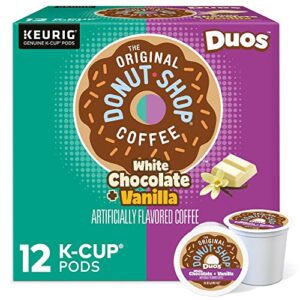 the original donut shop duos white chocolate + vanilla, keurig single serve k-cup pods, 12 count