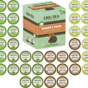 Cha4TEA 36-Count Assorted Green Tea for Keurig K-Cup Brewers (Matcha Green Tea, Green Tea, Jasmine /Oolong Green Tea)