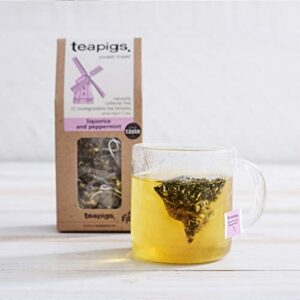 teapigs Caffeine Free Liquorice & Peppermint Herbal Tea Bags, 50 Count, Pure Liquorice Root with Whole Peppermint Leaves